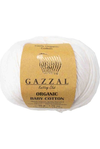 Gazzal Organic Baby Cotton El Örgü Ipi Beyaz 415