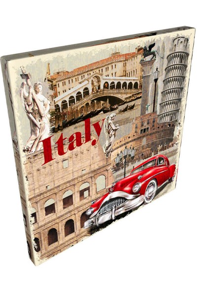 Retro Car Italy Kanvas Tablo Retro Car Italy Kanvas Tablo