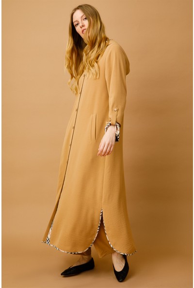 Micca Unique Detaylar ile Garnilenmiş Tam Boy Spor Kap-Camel