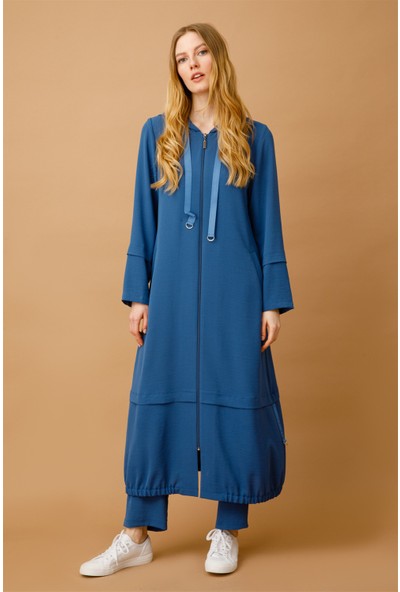 Micca Grogren Garni Detaylı Tam Boy Zor Kırışan Nefes Alan Kumaştan Spor Kap-Indigo