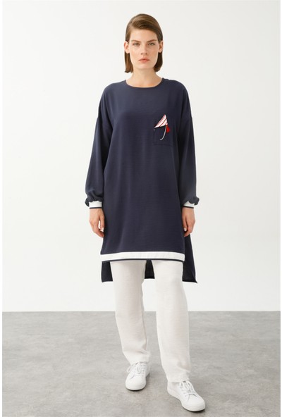 Micca Beyaz Detaylarla Süslenmiş Farklı Cepli Tunik Kap-Laci