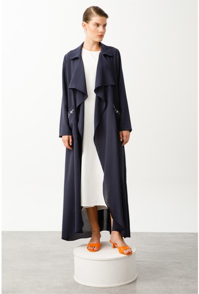 Micca Cep Kenarı Taş Işleme Volanlı Rahat Çok Amaçlı Kap Ferace-Laci