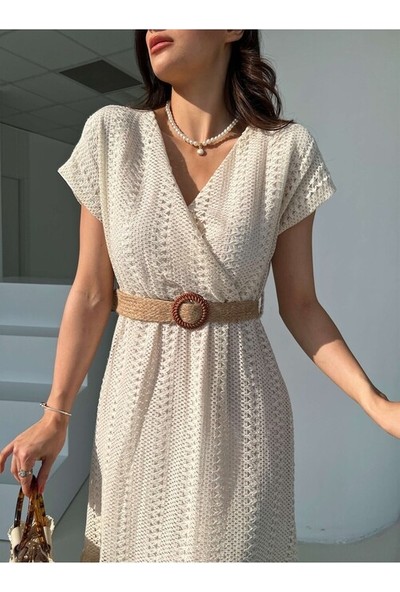 Moons Kuşak Detaylı Dantel Elbise