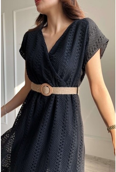 Moons Kuşak Detaylı Dantel Elbise