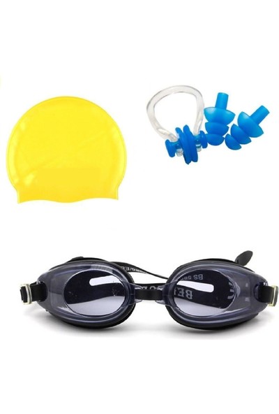 Uray Toptan 3 Parça Havuz Seti Gözlük Silikon Bone ve Kulak Burun Tıkayıcı