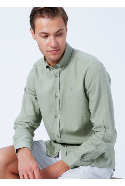 Fabrika Comfort Düğmeli Yaka Düz Haki Erkek Gömlek cm Ryan D 803 Fabrika Comfort Düğmeli Yaka Düz Haki Erkek Gömlek cm Ryan D 803