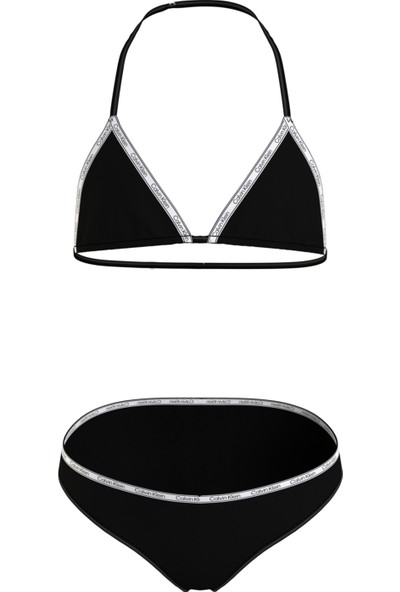 Calvin Klein Siyah Kız Çocuk Bikini Takım KY0KY00008-TRIANGLE Bıkını Set