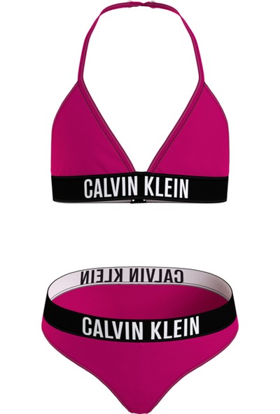 Calvin Klein Pembe Kız Çocuk Bikini Takım KY0KY00009-TRIANGLE Bıkını Set