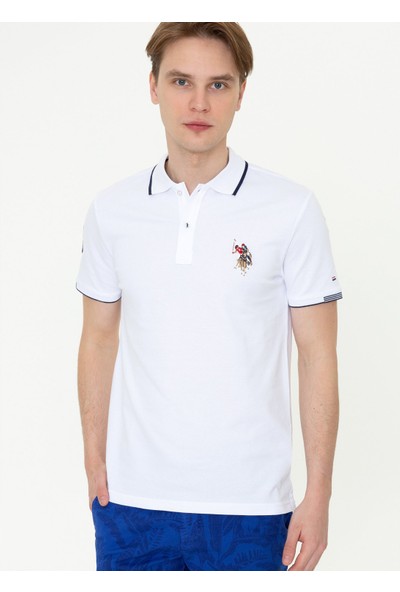 U.s. Polo Assn. Polo Yaka Beyaz Erkek Polo T-Shirt SD01IY021