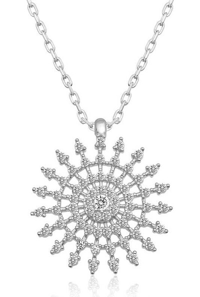 Gümüş Güneş Kadın Kolye