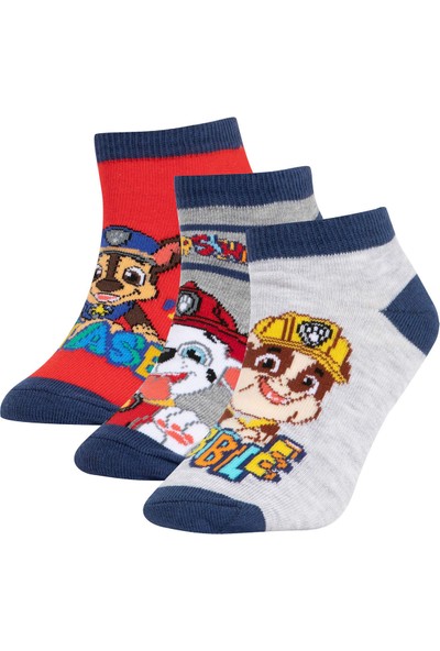 DeFacto Erkek Çocuk PAW Patrol Lisanslı Pamuklu 3'lü Kısa Çorap T9980A6NS