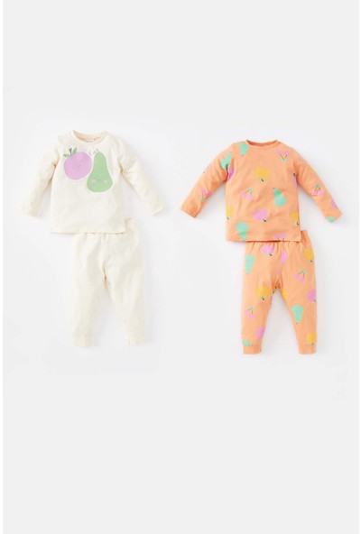 DeFacto Kız Bebek Regular Fit Meyve Desenli 4'lü Pijama Y4176A222AU