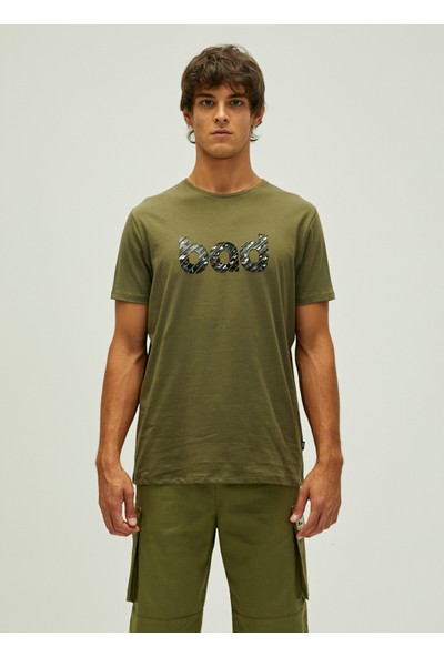Bad Bear Bisiklet Yaka Baskılı Haki Erkek T-Shirt 22.01.07.014_BAD T-Shırt