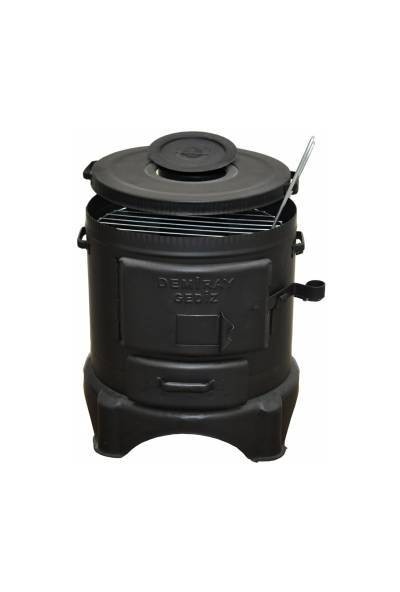 Demiray Yanmaz Boyalı Sobalı Mangal - Kamp Sobası Soba Izgarası - Demiray Yanmaz Boyalı Sobalı Mangal - Kamp Sobası Soba Izgarası -