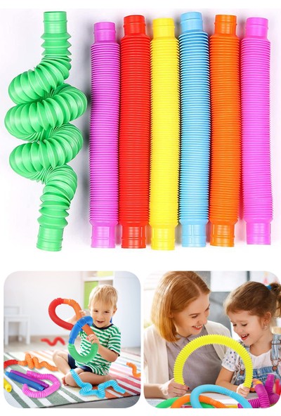 Metropolavm 7'li Pop Tubes Stres Giderici Popit Eğitici Oyuncak Esnek Tüp Hortum (7 Adet) Metropolavm 7'li Pop Tubes Stres Giderici Popit Eğitici Oyuncak Esnek Tüp Hortum (7 Adet)