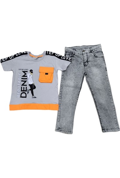 Barkod Kids Erkek Çocuk Reputable Desenli Kot Pantolunlu Takım Barkod Kids Erkek Çocuk Reputable Desenli Kot Pantolunlu Takım