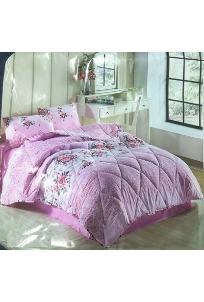 Kristal Pamuklu Çift Kişilik Yorgan Uyku Seti-Yaren Pembe Kristal Pamuklu Çift Kişilik Yorgan Uyku Seti-Yaren Pembe