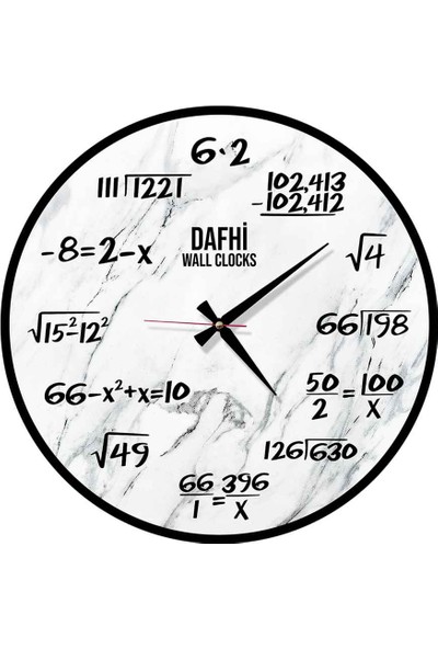 Dafhi Matematik Ahşap Duvar Saati 35X35 Dafhi Matematik Ahşap Duvar Saati 35X35