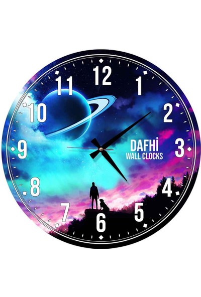 Dafhi Gezegen Ahşap Duvar Saati 35X35 Dafhi Gezegen Ahşap Duvar Saati 35X35