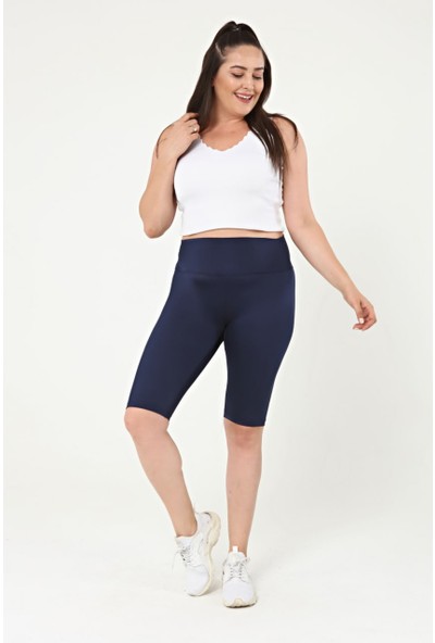 Mdz Collectıon Büyük Beden Kalın Kemerli Disko Parlak Lacivert Şort Tayt Mdz Collectıon Büyük Beden Kalın Kemerli Disko Parlak Lacivert Şort Tayt