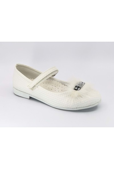 Iremsu Kız Çocuk Tüylü Balerin Taşlı Babet Ayakkabı