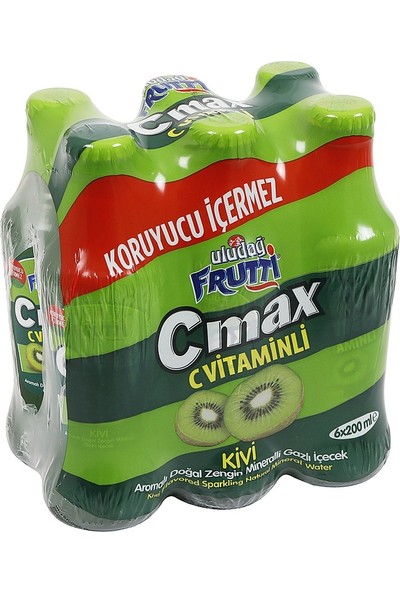 Uludağ Frutti C Max Kivi Aromalı Maden Suyu 6 x 200 ml Uludağ Frutti C Max Kivi Aromalı Maden Suyu 6 x 200 ml