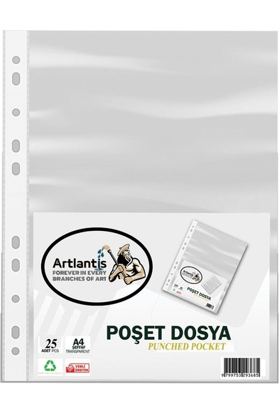 Artlantis Poşet Dosya A-4 Şeffaf Föy Dosya 25'li Artlantis Poşet Dosya A-4 Şeffaf Föy Dosya 25'li