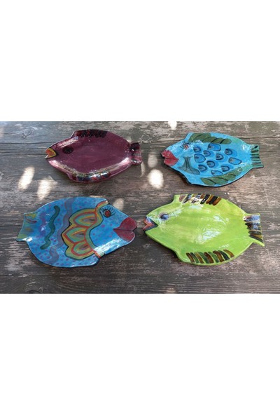 Seramik El Yapımı Nadide Balık Servis Tabak Takımı Seramik El Yapımı Nadide Balık Servis Tabak Takımı