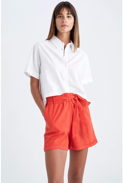 DeFacto Crop Gömlek Yaka Kısa Kollu GÖMLEK Y9511AZ22SM DeFacto Crop Gömlek Yaka Kısa Kollu GÖMLEK Y9511AZ22SM