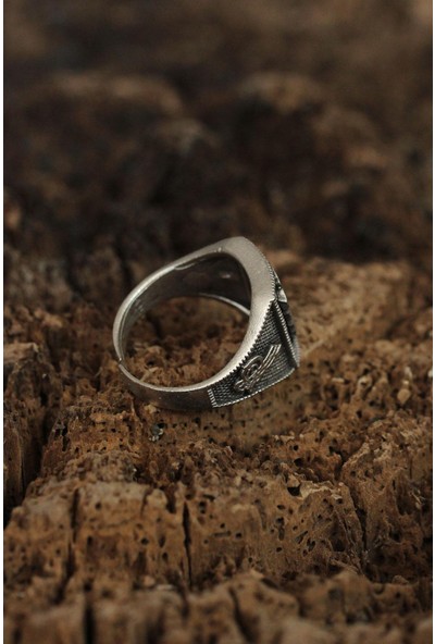 Ayarlamalı Selçuklu Kartalı Tasarımlı Erkek Yüzük