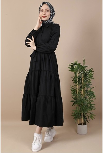 Brm Giyim Standart Yaka Düğmeli Elbise