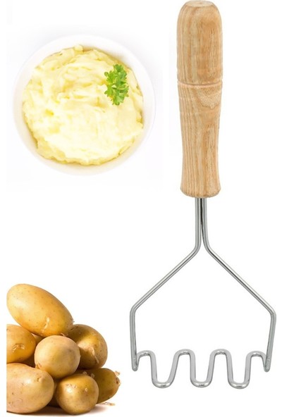 Kitchen Live Ahşap Saplı Patates Ezici Ahşap Paslanmaz Çelik Patates Ezici Patates Püresi Yapıcı Kitchen Live Ahşap Saplı Patates Ezici Ahşap Paslanmaz Çelik Patates Ezici Patates Püresi Yapıcı