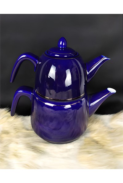 Arow Lacivert Porselen Çaydanlık Takımı