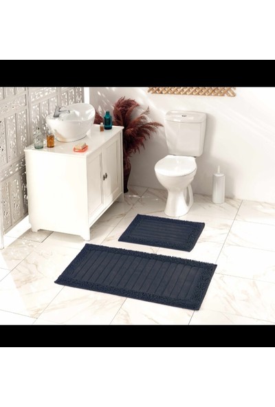 AYHOME Ikili Banyo Paspas Seti Antrasit Renk ???? Pamukludur AYHOME Ikili Banyo Paspas Seti Antrasit Renk ???? Pamukludur