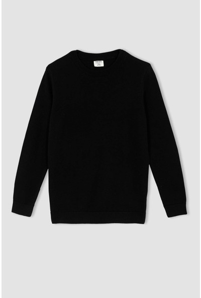 DeFacto Erkek Çocuk Slim Fit Bisiklet Yaka Triko Kazak X6085A622AU