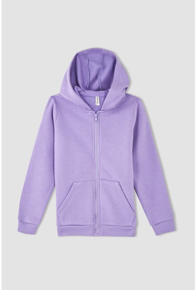 DeFacto Kız Çocuk Regular Fit Kapüşonlu Kalın Kumaş İçi Yumuşak Tüylü Hırka J0212A622AU DeFacto Kız Çocuk Regular Fit Kapüşonlu Kalın Kumaş İçi Yumuşak Tüylü Hırka J0212A622AU