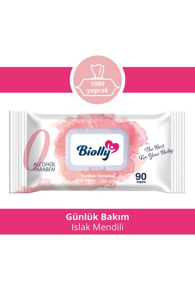 Biolly Günlük Bakım Islak Mendil 12X90 Yaprak Biolly Günlük Bakım Islak Mendil 12X90 Yaprak