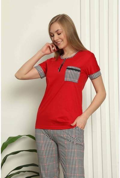 Alimer Kazayağı Desenli Penye Bayan Pijama Takımı 2645KY