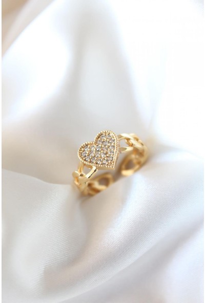 Clariss Altın Kaplama Zirkon Taşlı Kalpli Kadın Yüzük Clariss Altın Kaplama Zirkon Taşlı Kalpli Kadın Yüzük