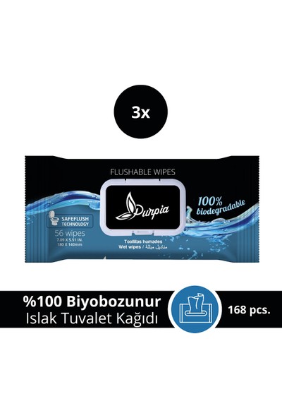 Purpia Flushable Islak Tuvalet Kağıdı 3X56 Yaprak