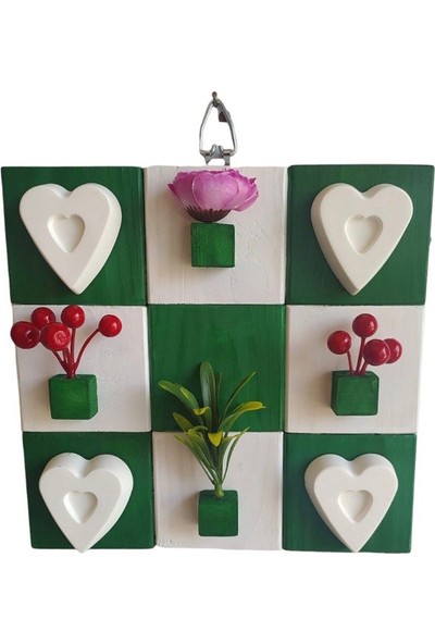 Ahşap Kalpli Yeşil Beyaz Duvar Çeçekliği Süsü Yapay Kiraz Ağacı Ahşap Kalpli Yeşil Beyaz Duvar Çeçekliği Süsü Yapay Kiraz Ağacı