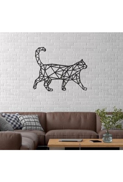 Duvar Dekor Süs Mdf Ahşap Yürüyen Kedi 32 x 26 Siyah Renk Duvar Dekor Süs Mdf Ahşap Yürüyen Kedi 32 x 26 Siyah Renk