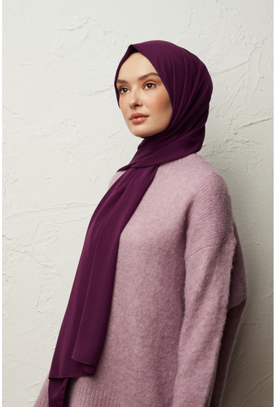 Moda Kaşmir Düz Renk Medine Ipeği Şal Ametist