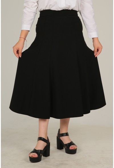 Butik Çok Parçalı Krep Kloş Etek Butik Çok Parçalı Krep Kloş Etek