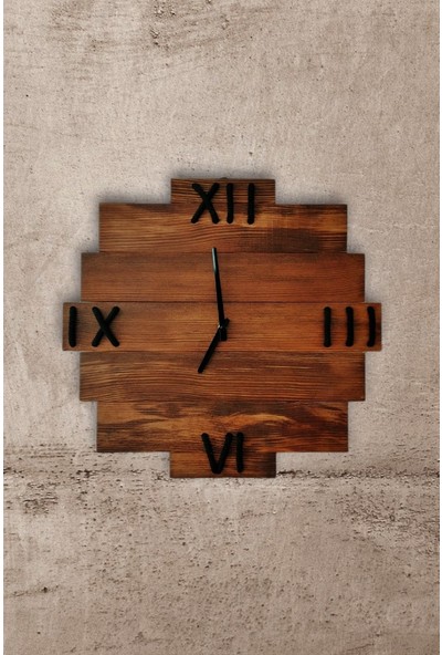 Ahşap Dekoratif Duvar Saati Koyu Ceviz 45 cm Ahşap Dekoratif Duvar Saati Koyu Ceviz 45 cm