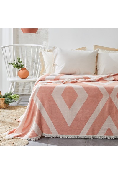 Yataş Bedding Çift Kişilik Felipa Müslin Pike Yatak Örtüsü Blush