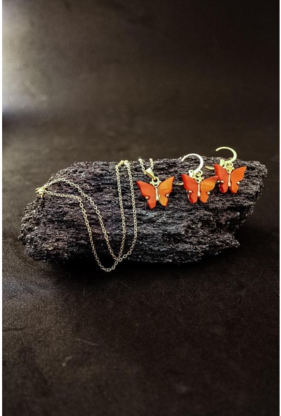 10 TEK So Savior Kelebek Kolye Küpe Seti