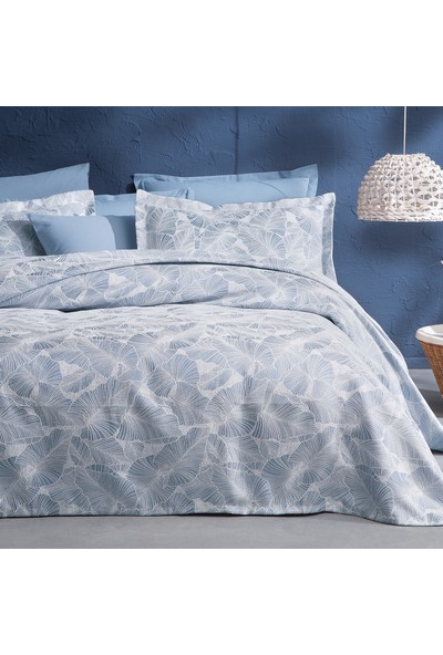Yataş Bedding Çift Kişilik Leaf Yatak Örtüsü Seti Mavi Yataş Bedding Çift Kişilik Leaf Yatak Örtüsü Seti Mavi