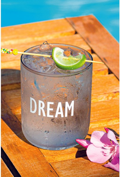 Rakle Motto Dream Sloganlı Bardak Füme 350 cc Rakle Motto Dream Sloganlı Bardak Füme 350 cc