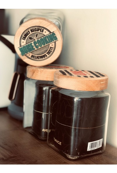 Arduç Home Büyük Cam Kavanoz Ahşap Kapaklı